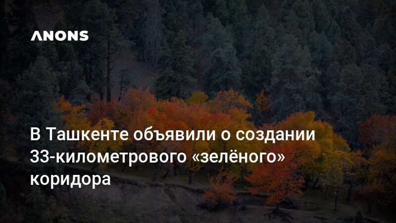 ANONS.uz - В Ташкенте объявили о создании 33-километрового «зелёного» коридора